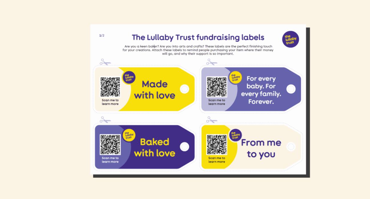 Fundraising labels | The Lullaby Trust